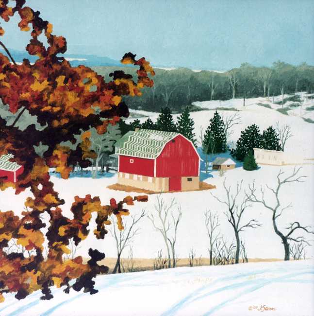 Red Barn in Valley